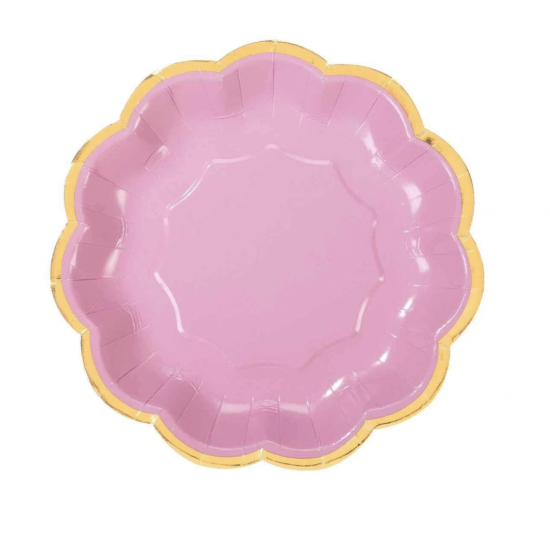 12 petites assiettes - Rose (4 couleurs) - Happy Family